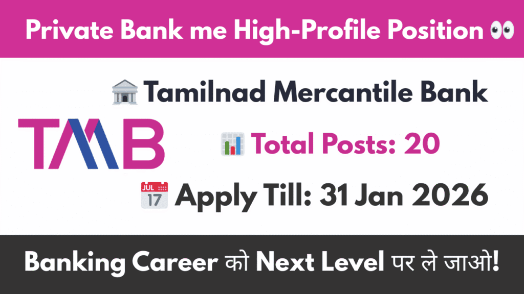 TMB Branch Head Recruitment 2026 – New Bank Job Vacancy